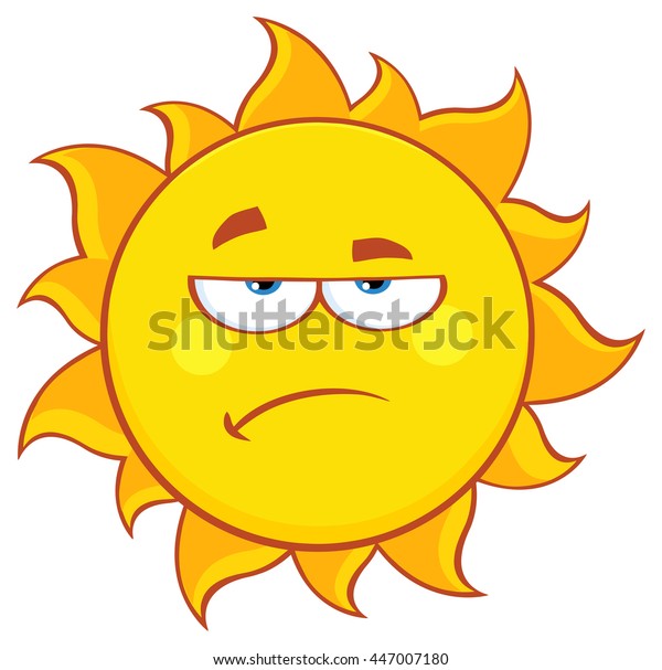 Grumpy Sun Cartoon Mascot Character Vector: เวกเตอร์สต็อก (ปลอดค่า ...