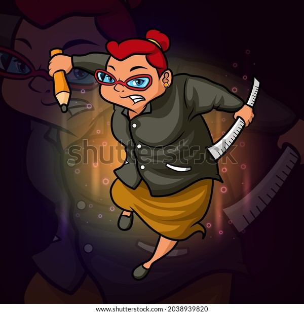 Grumpy Teacher Esport Mascot Design Illustration Stock Vector (Royalty ...