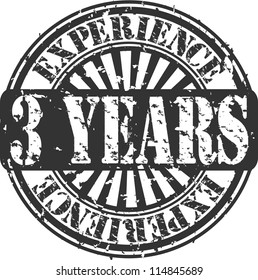 Grunge 3 Years Experience Rubber Stamp Stock Vector (Royalty Free ...