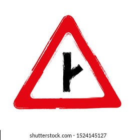 Grunge Adjacent Side Road Vector Icon Stock Vector (Royalty Free ...