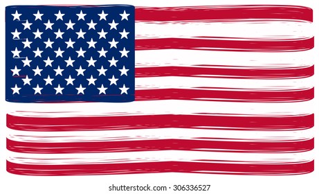 Grunge American Flag Grunge Flagvector Illustration Stock Vector ...