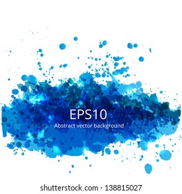 Big Blue Grunge Splash On White Stock Vector (Royalty Free) 141540349