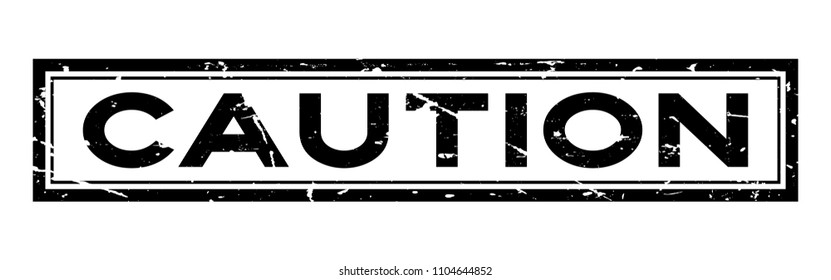 Grunge Black Caution Word Square Rubber Stock Vector (Royalty Free ...