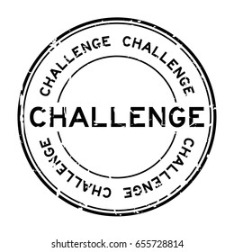 Grunge Black Challenge Round Rubber Seal Stock Vector (Royalty Free ...