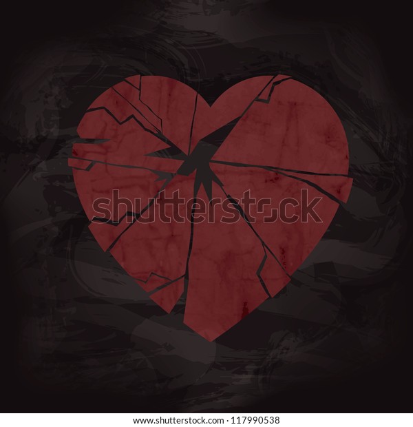 Grunge Broken Heart Design Texture Stock Vector (Royalty Free) 117990538