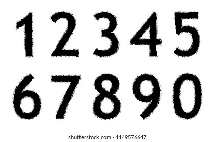 Grunge Brush Stroke Numbers Stock Vector (Royalty Free) 1149576647 ...