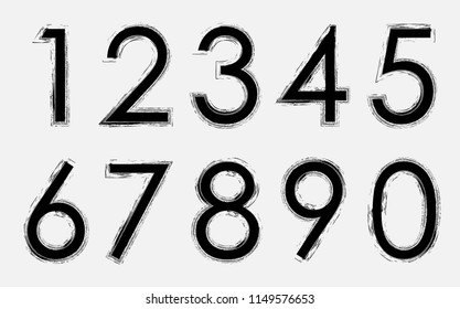 Set Grunge Numbersvector Distressed Numbers Stock Vector (Royalty Free ...