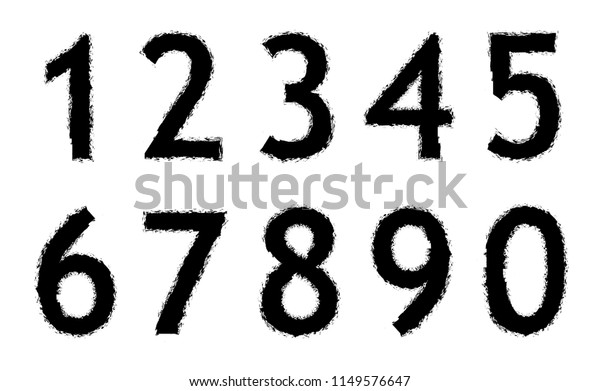 Grunge Brush Stroke Numbers Stock Vector (Royalty Free) 1149576647 ...