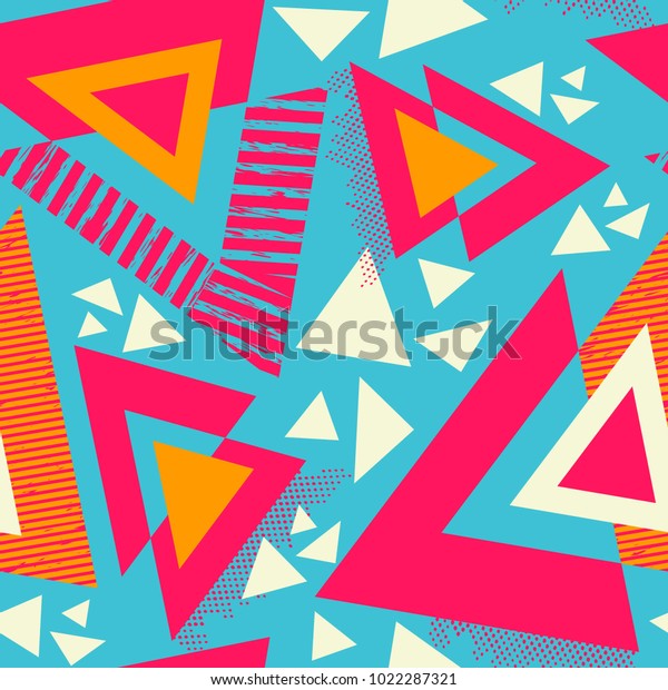 Grunge Colored Triangle Seamless Pattern Stock Vector (Royalty Free ...