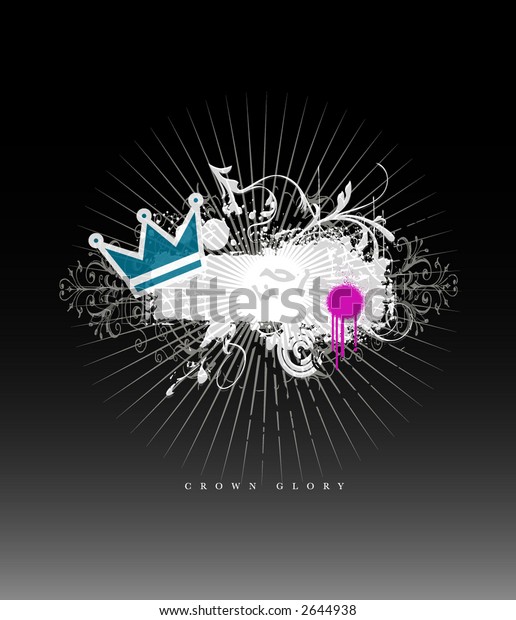 Grunge Crown Graffitti Background Stock Vector (Royalty Free) 2644938