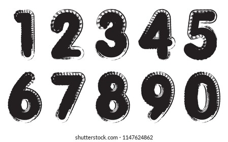 Set Grunge Numbersvector Distressed Numbers Stock Vector (Royalty Free ...