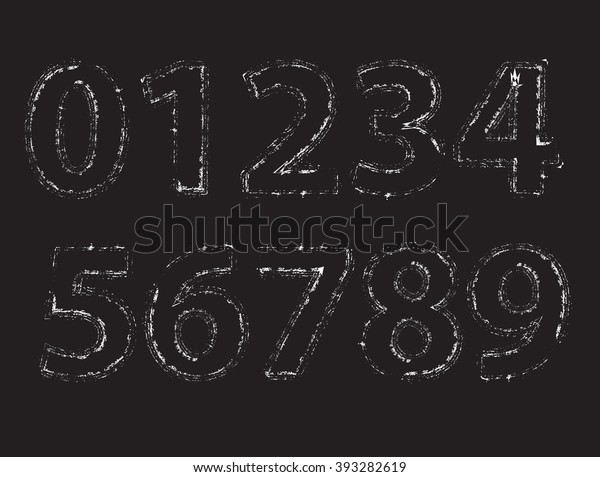 Grunge Distress Ink Splash Numbers Vector Stock Vector (Royalty Free ...