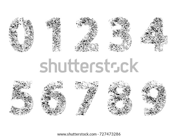 Grunge Distress Ink Splash Numbers Vector Stock Vector (Royalty Free ...