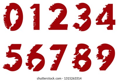 Grunge Distressed Numbers Stock Vector (Royalty Free) 1315263314 ...