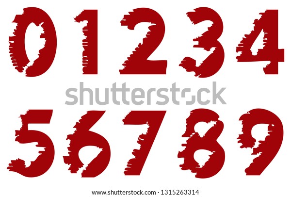 Grunge Distressed Numbers Stock Vector (Royalty Free) 1315263314 ...