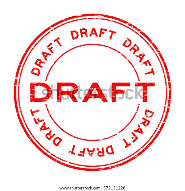 Grunge Draft Round Rubber Stamp On Stock Vector (Royalty Free) 572131228