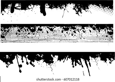 Grunge Edges Vector Set Design Elements Stock Vector (Royalty Free ...