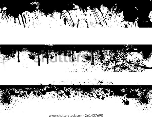 Grunge Edges Vector Set Design Elements Stock Vector (Royalty Free ...