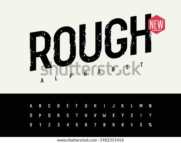 Grunge Font Rough Stamp Typeface Grunge Stock Vector (Royalty Free ...