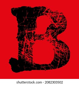 Grunge Fontvector Rough Scratched Letter On Stock Vector (Royalty Free ...