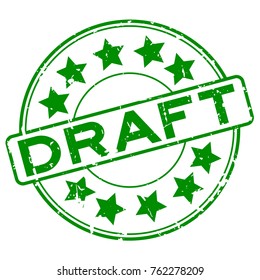 Grunge Green Draft Star Icon Round Stock Vector (Royalty Free ...