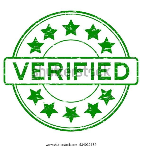 Grunge Green Verified Star Icon Round Stock Vector (Royalty Free) 534032152