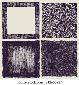 Grunge Halftone Drawing Textures Set Vector Stock Vector (Royalty Free ...