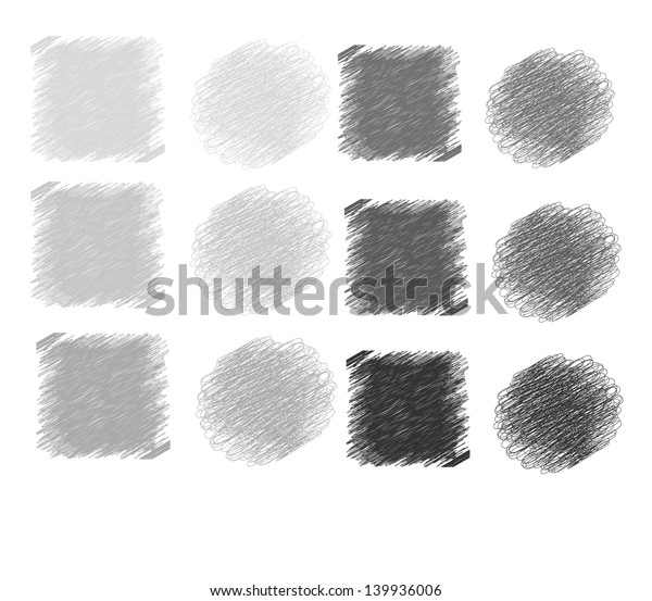 Grunge Halftone Drawing Textures Set Vector Stock Vector (Royalty Free ...