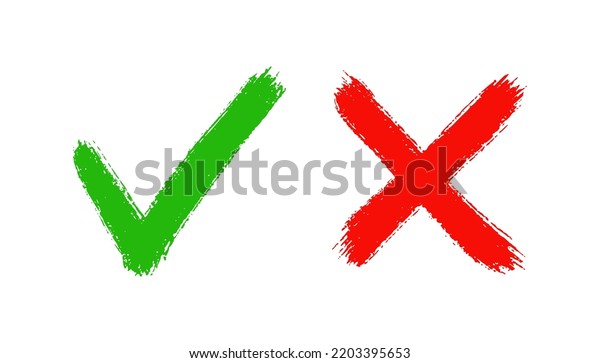 Grunge Hand Drawn Tick Check Cross Stock Vector (Royalty Free ...