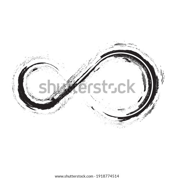 Grunge Infinity Symbol Distressed Paint Brush Stock Vector (Royalty ...