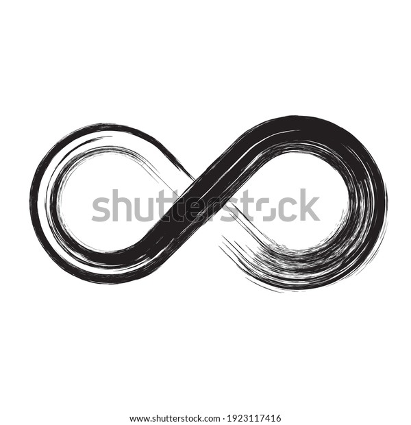 Grunge Infinity Symbol Distressed Paint Brush Stock Vector (Royalty ...