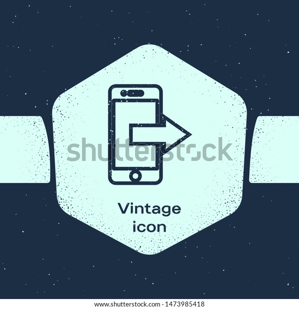 Grunge Line Smartphone Mobile Phone Icon Stock Vector (Royalty Free ...