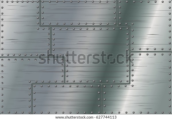 Grunge Metal Texture Rivets Stock Vector (Royalty Free) 627744113 ...