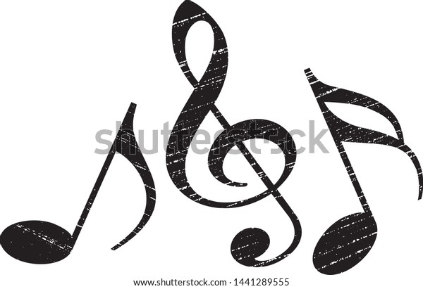 Grunge Musical Notes Clefs Collection Vector Stock Vector (Royalty Free ...
