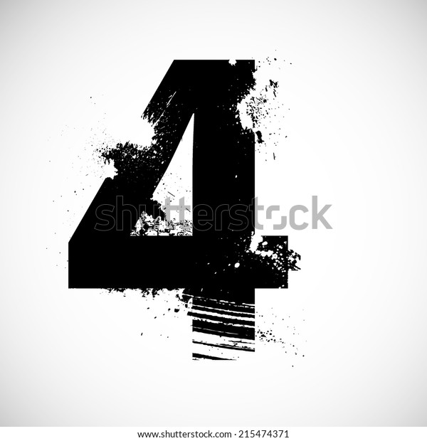 Grunge Number Vector Illustration Stock Vector (Royalty Free) 215474371 ...