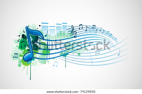 Grunge Paint Splat Music Note Design Stock Vector (Royalty Free ...