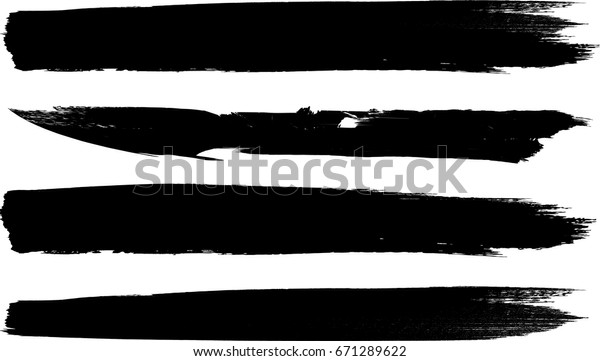 Vektor Stok Grunge Paint stripe. Sikat vektor Stroke. (Tanpa Royalti ...