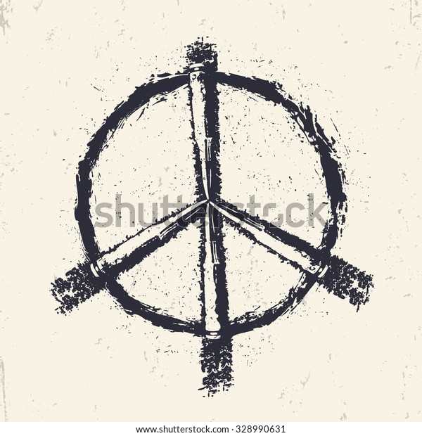 Grunge Peace Sign Print Bullets Vector Stock Vector (Royalty Free ...