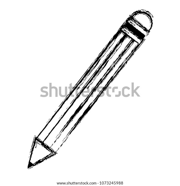 Grunge Pencil School Object Drawing Write Stock Vector (Royalty Free ...