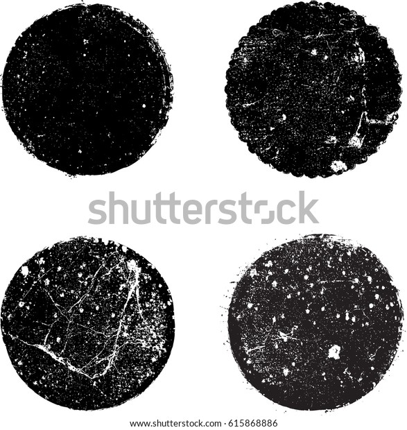 Grunge Post Stamps Collection Circles Banners Stock Vector (Royalty ...