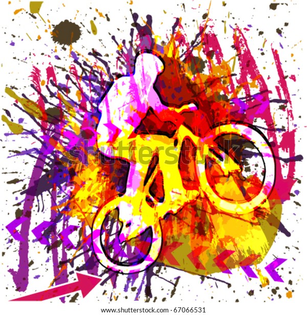 Grunge Poster Bmx Cyclist Stock Vector (Royalty Free) 67066531 ...