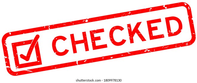 Grunge Red Checked Word Check Mark Stock Vector (Royalty Free ...