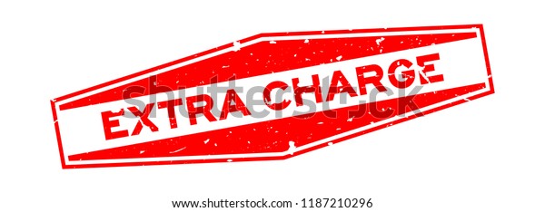 Grunge Red Extra Charge Word Hexagon Stock Vector (Royalty Free) 1187210296