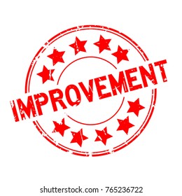 Grunge Red Improvement Star Icon Round Stock Vector (Royalty Free ...