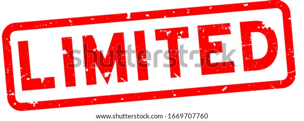 Grunge Red Limited Word Square Rubber Stock Vector (Royalty Free ...