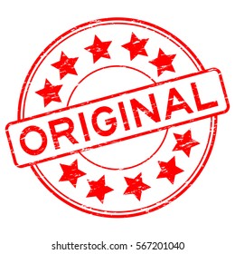 Grunge Red Original Star Icon Round Stock Vector (Royalty Free ...