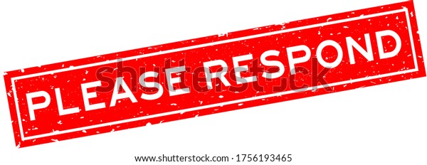 Grunge Red Please Respond Word Square Stock Vector (Royalty Free ...