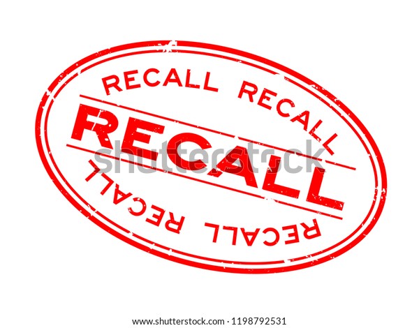 Grunge Red Recall Word Oval Rubber Stock Vector (Royalty Free) 1198792531