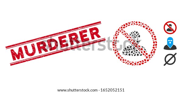 Grunge Red Stamp Seal Murderer Caption Stock Vector (Royalty Free ...