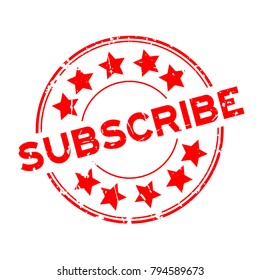 Grunge Red Subscribe Star Icon Round Stock Vector (Royalty Free ...